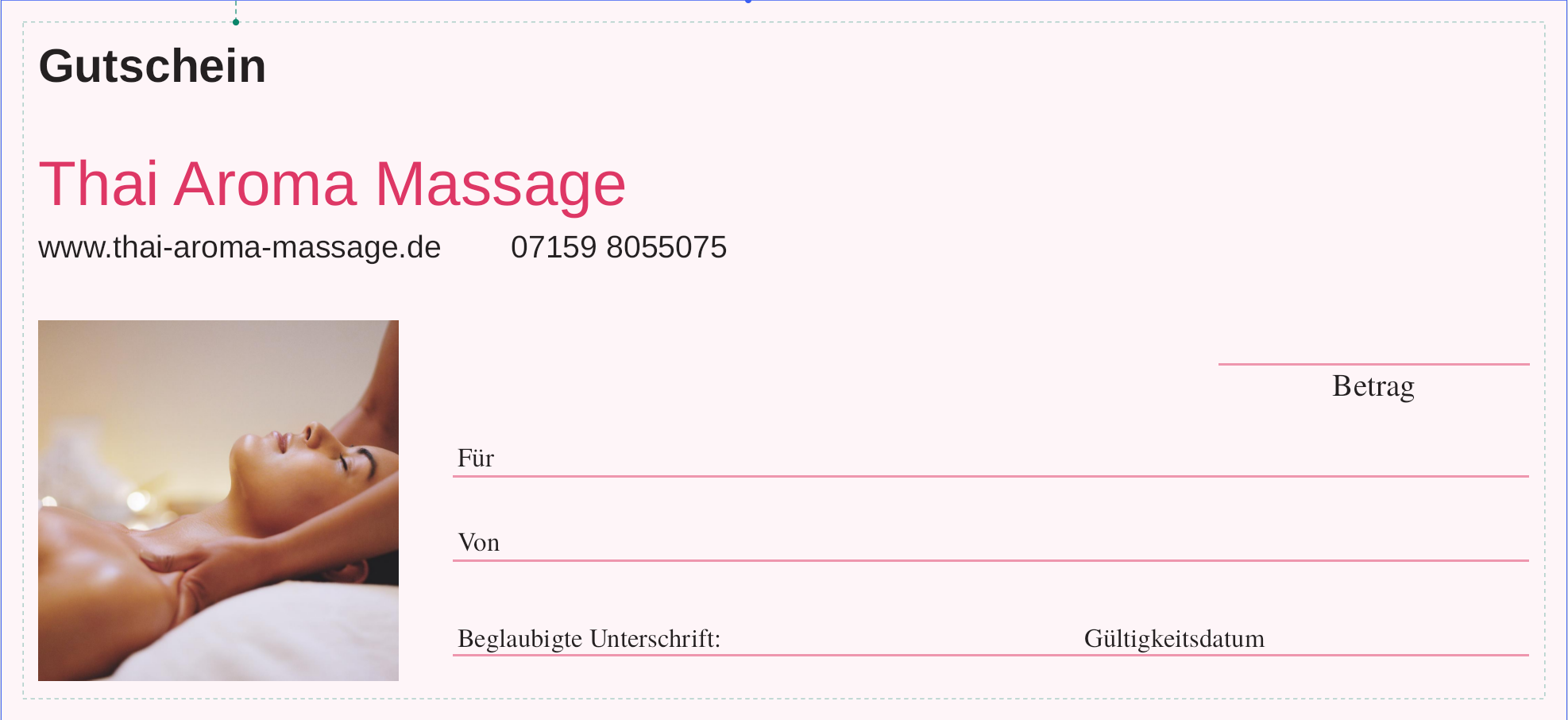 Gutschein – Thai Massage in Magstadt